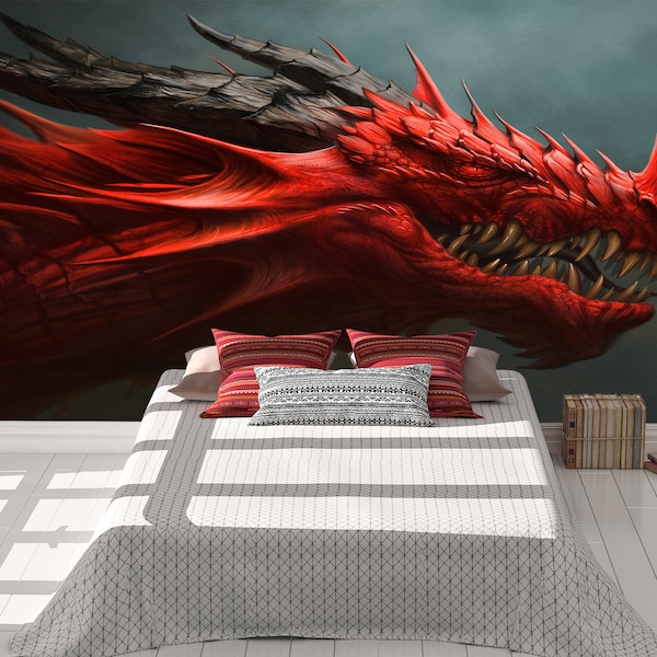 Dragon Wallpaper Mural - Etsy