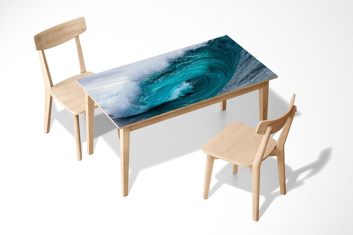 Wave of the Ocean Laminated Self Adhesive Vinyl Table Desk Art - Etsy