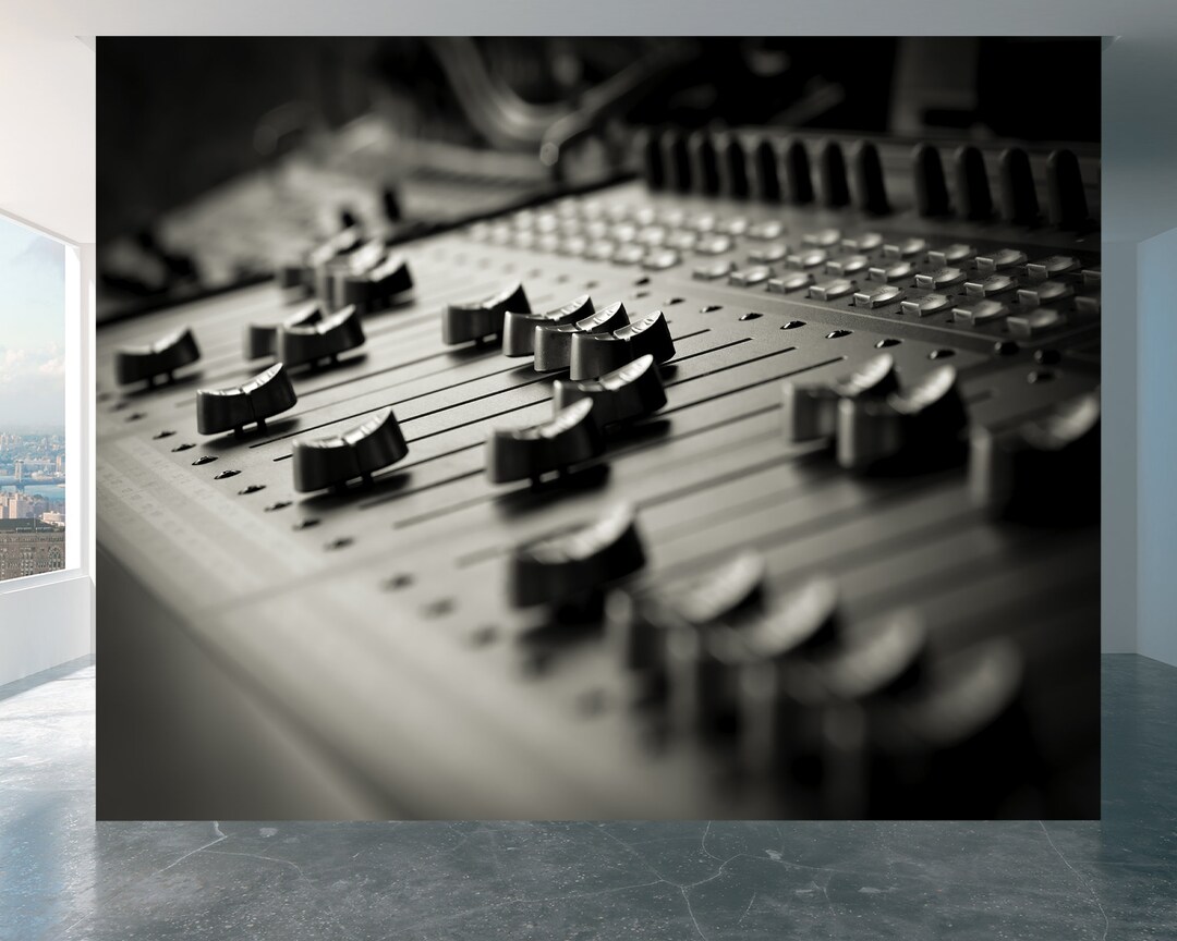 Mixing Console Wallpaper Mural: Self-adhesive DJ Equipment and Sound ...