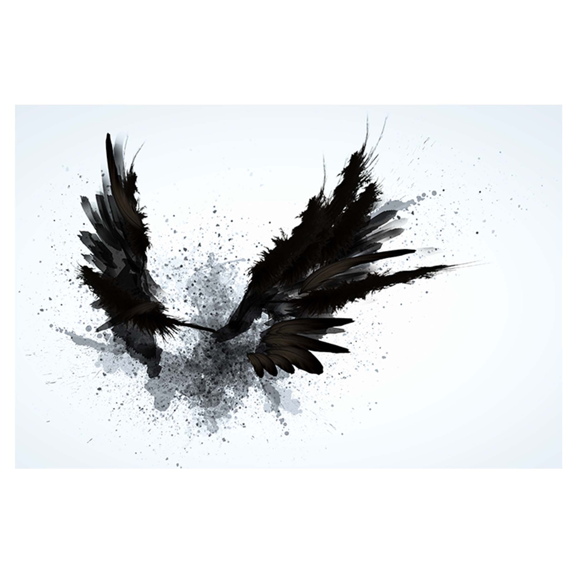 Wall Sticker Broken Flying Black Wings Poster Self-adhesive - Etsy