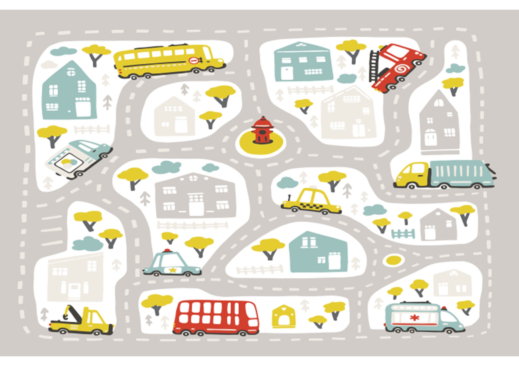 White Road Map for Kids Laminated Vinyl Cover Self-adhesive - Etsy