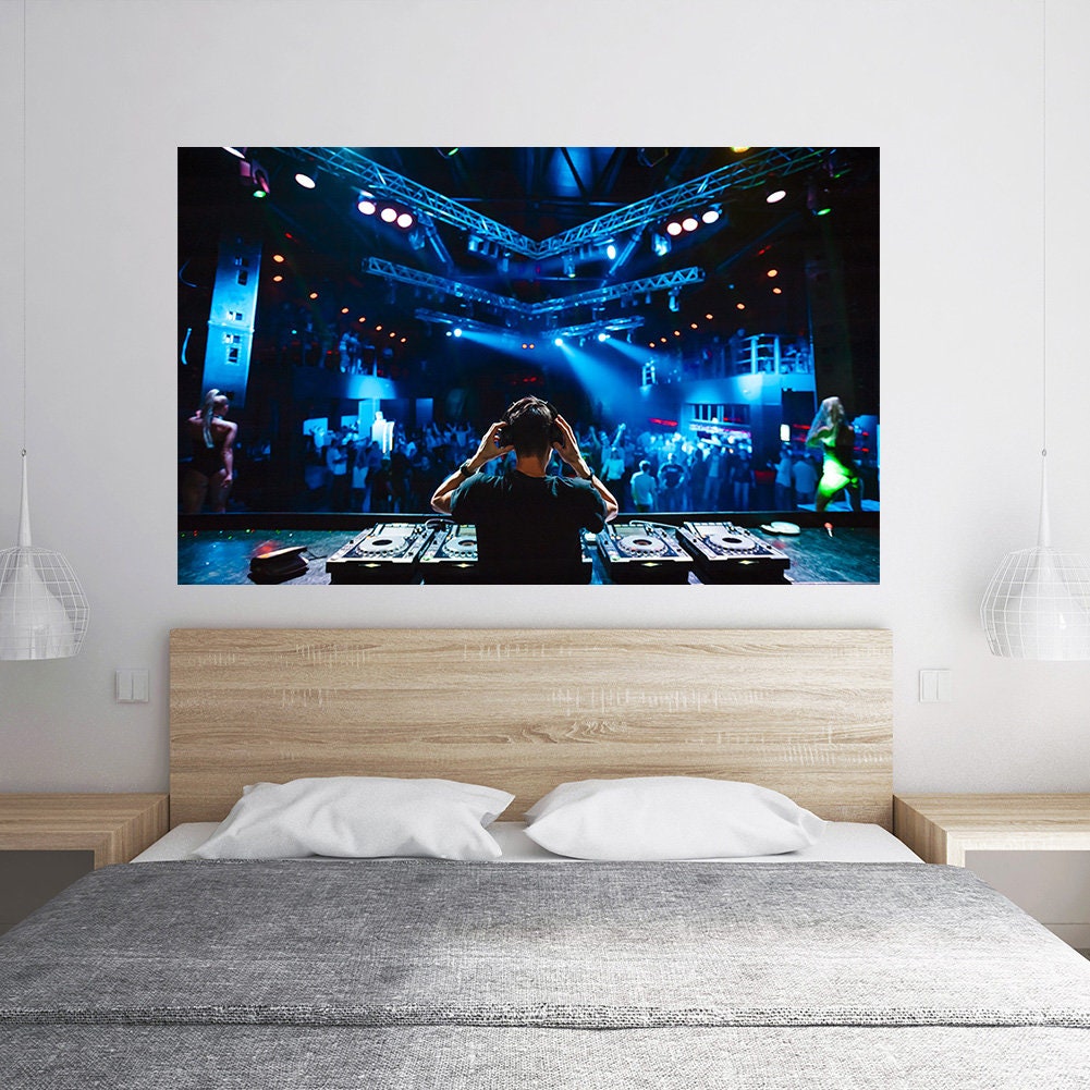 Wall Decals & Murals Wall Sticker DJ Console Concert Dance 3D Hole in ...