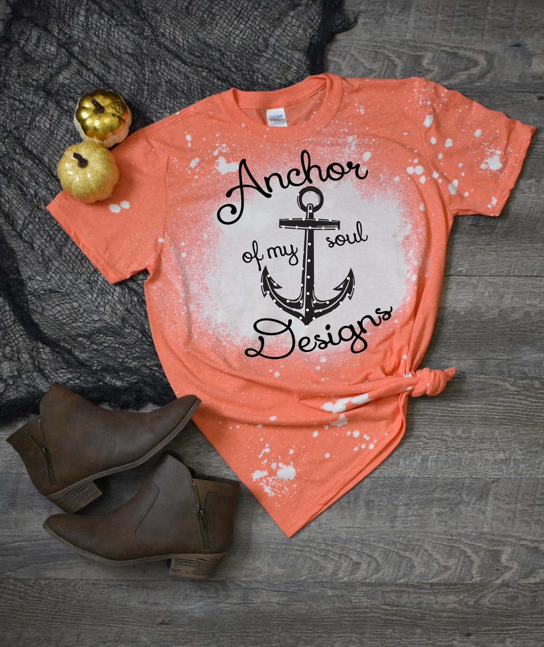 Heather Orange Bleached Tee Digital Download, Unisex Bleached Tee ...