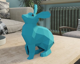 BUNNY PAPERCRAFT TEMPLATE Diy 3d Paper Craft Pdf Downloadabe | Etsy
