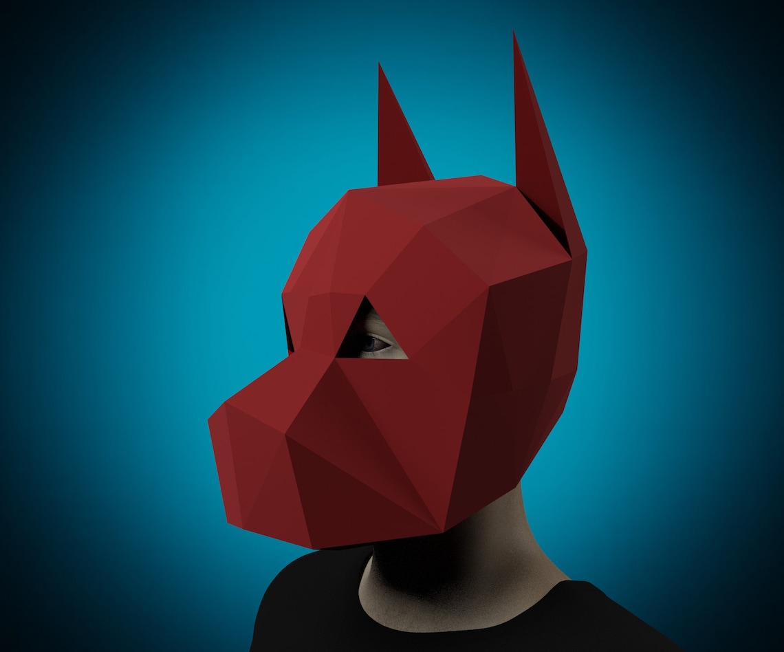 DOG MASK PAPERCRAFT Template pdf Dobermann Costume for | Etsy