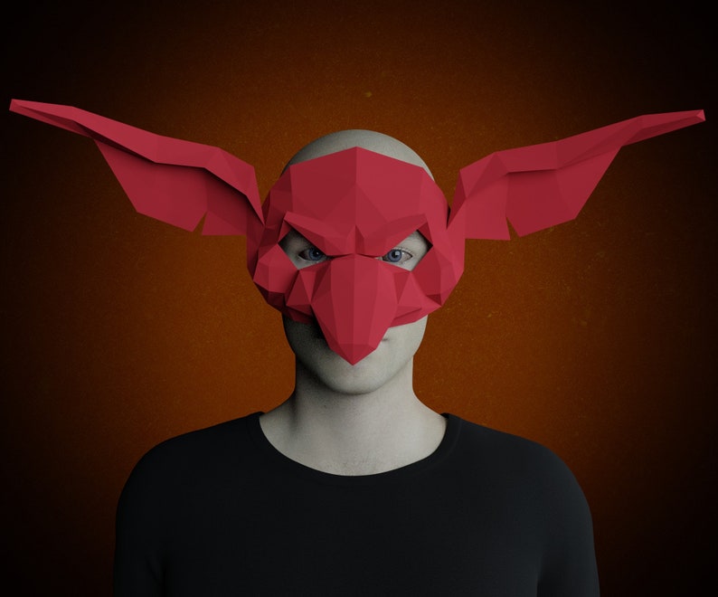 Goblin Half-mask PAPERCRAFT 3d DIY Masquerade Mask for Men - Etsy