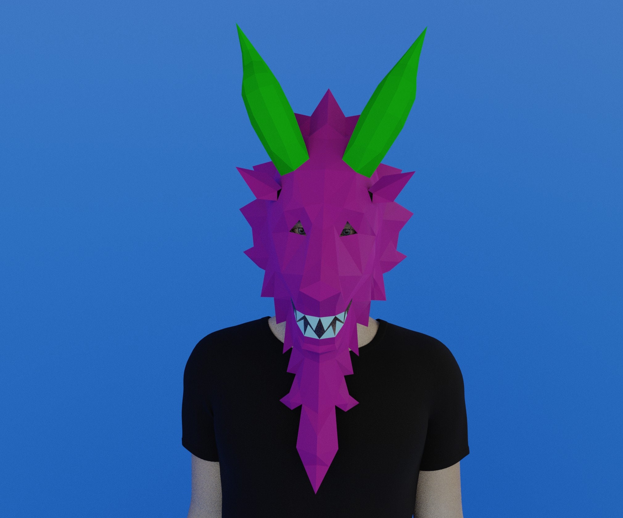 Papercraft MASK 3D - Chupacabras, Printable Template PDF Pattern ~ DIY ...