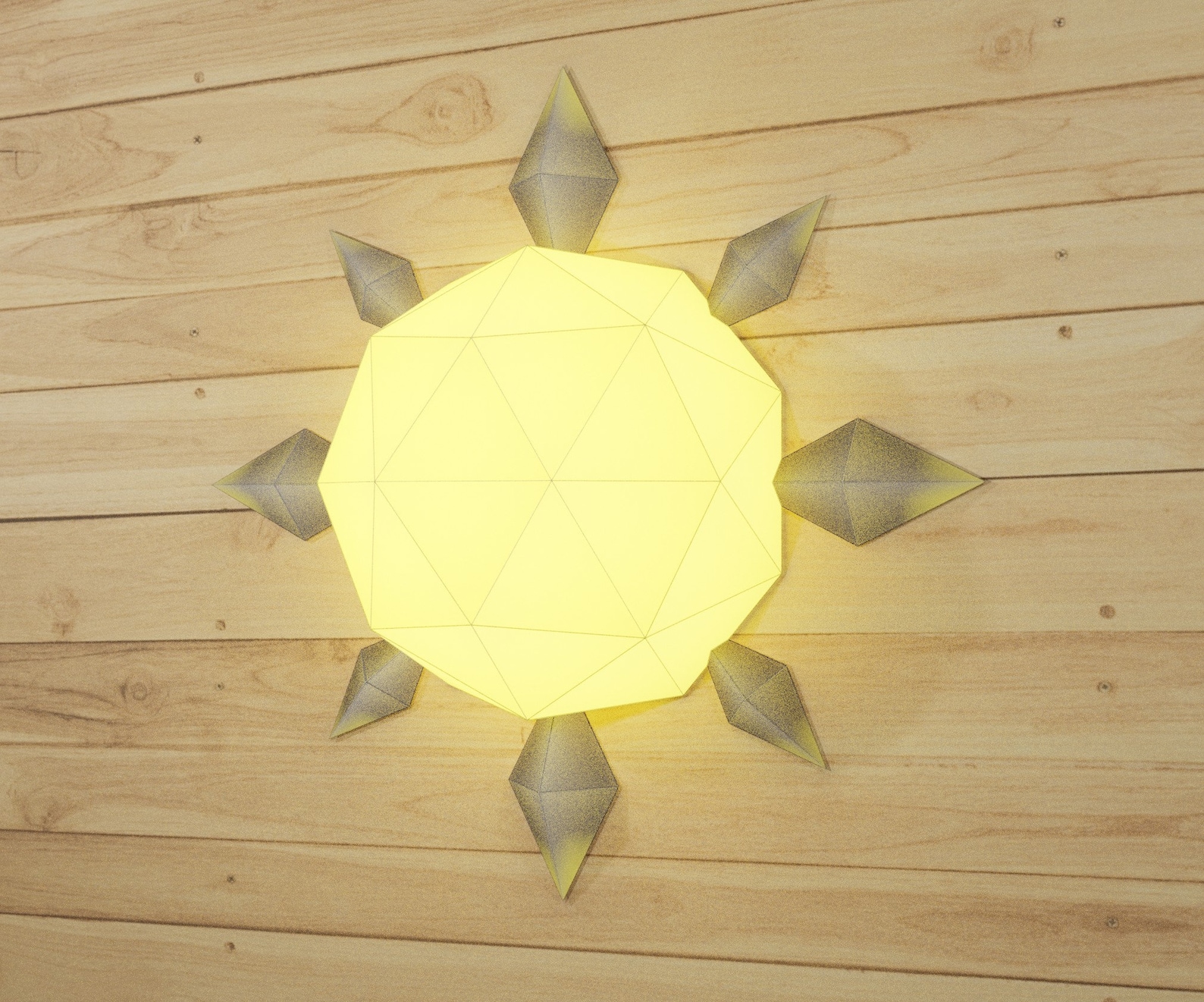 Pdf PAPERCRAFT 3D WALL DECOR Sun - Star, Printable Pdf Template Pattern ...