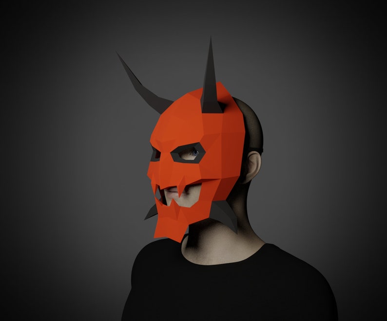 Oni PAPERCRAFT MASK Japanese DEMON Printable Pattern - Etsy
