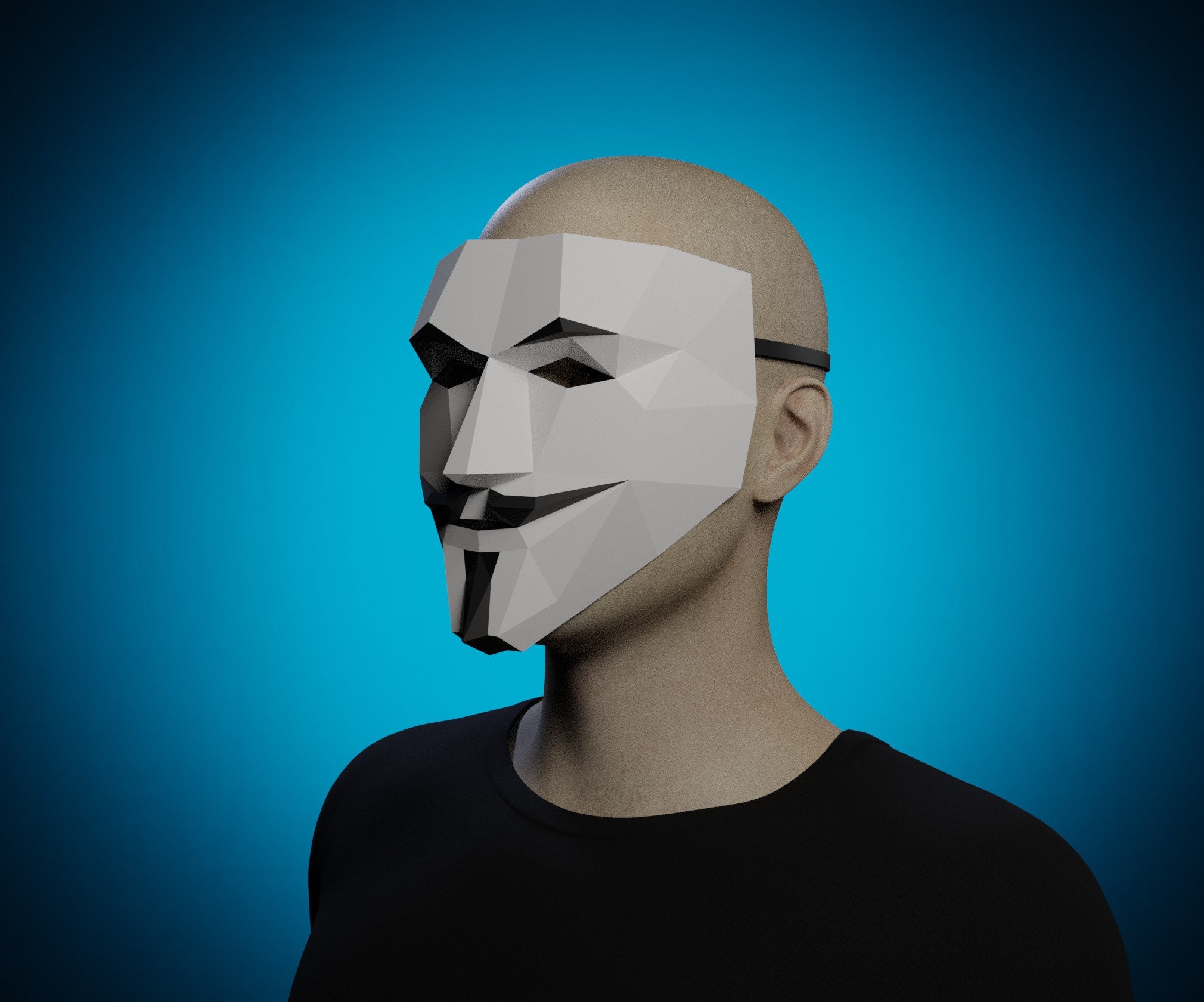 Anonymous Low Poly MASK PAPERCRAFT HACKER Guy Fawkes Vendetta - Etsy ...