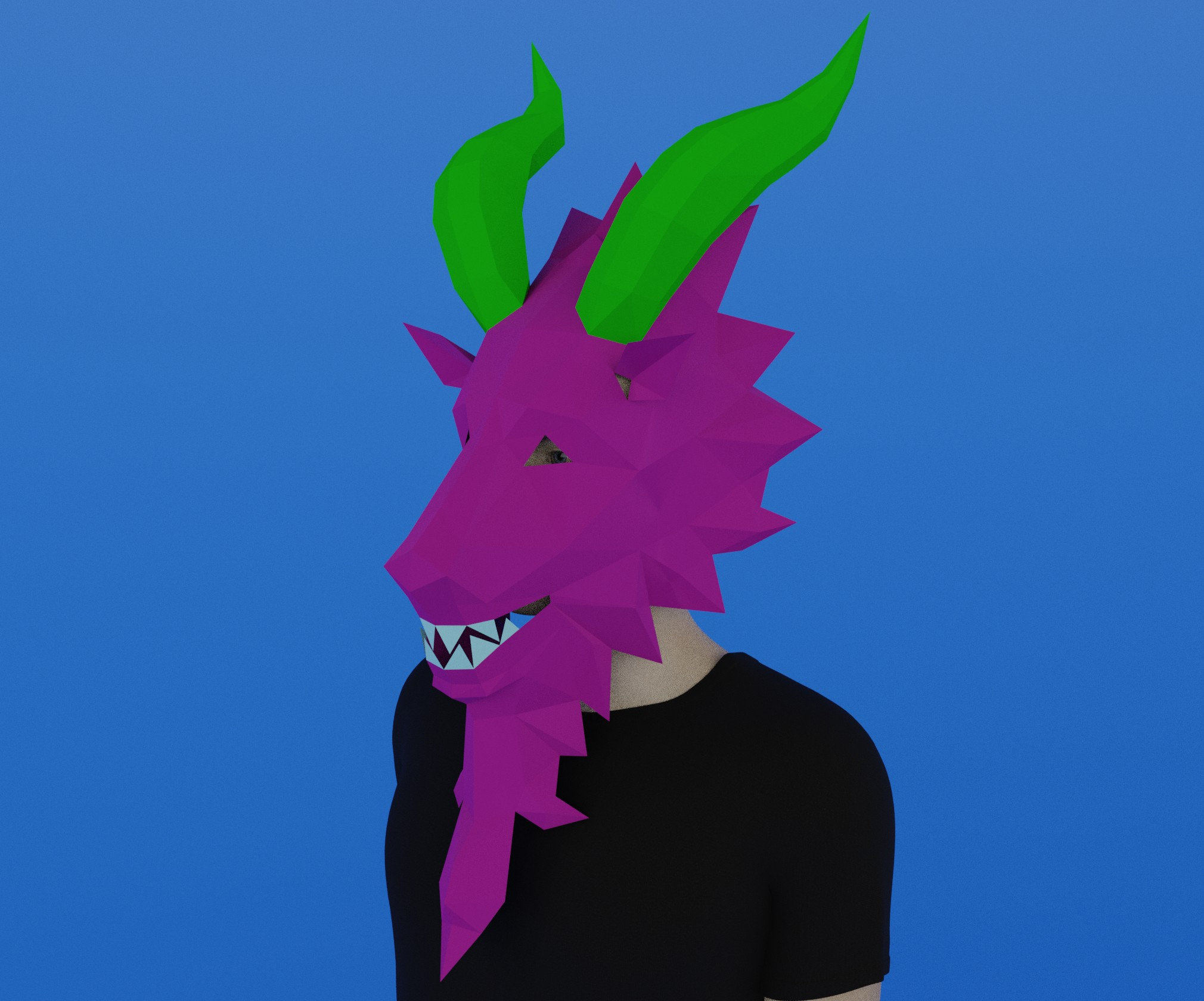 Papercraft MASK 3D - Chupacabras, Printable Template PDF Pattern ~ DIY ...