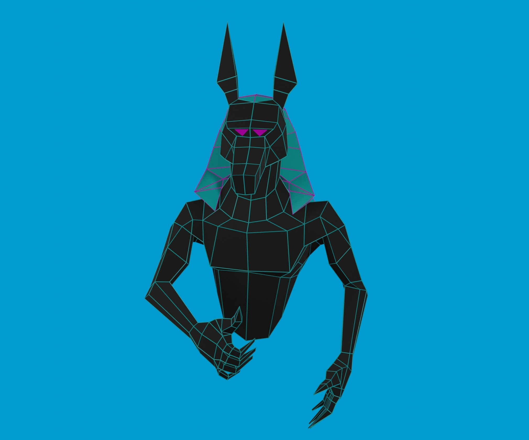 PAPERCRAFT 3D WALL DECOR Anubis God, Printable Pdf Template Pattern ...