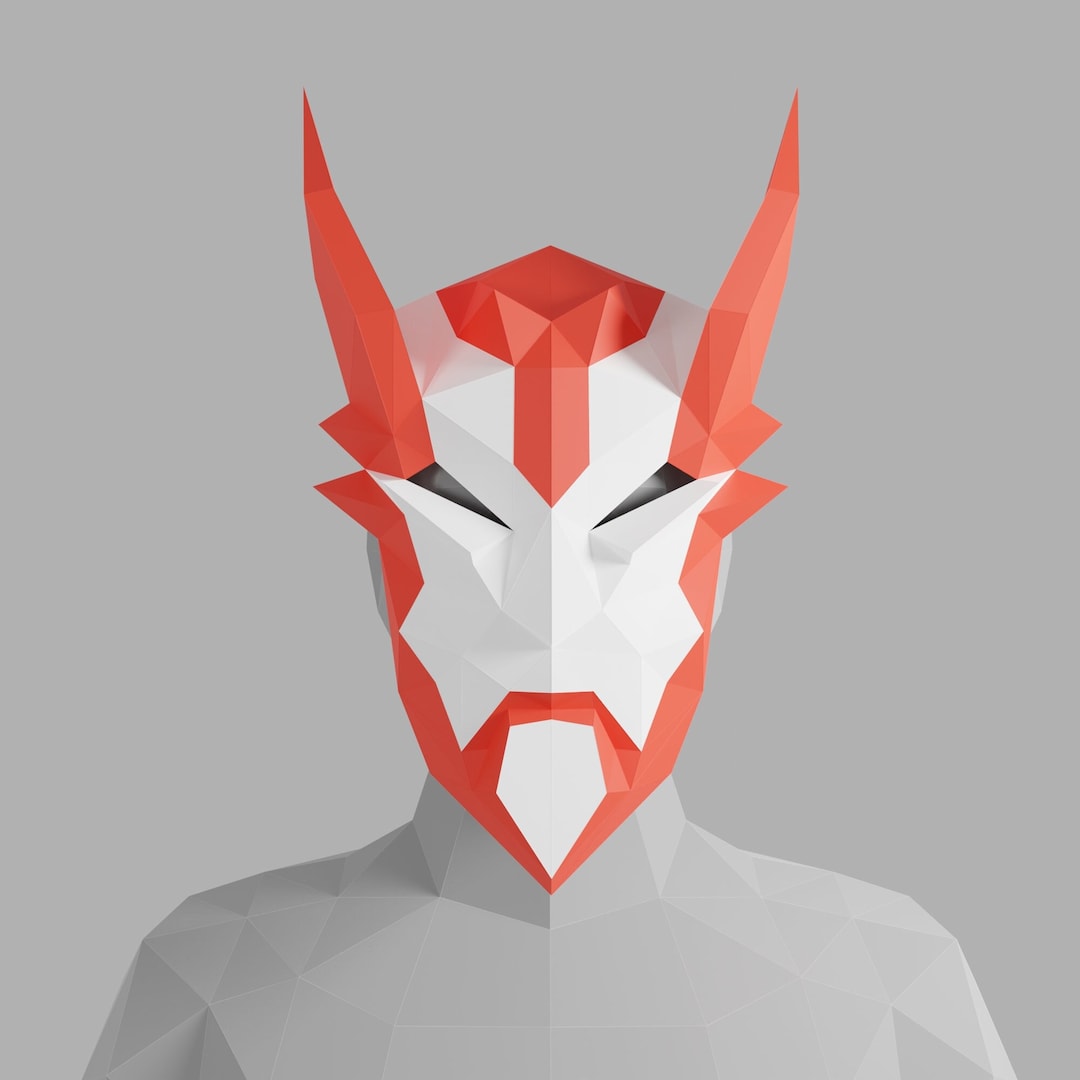 Oni Mech PAPERCRAFT MASK PDF Pattern, 3D Costume, Printable Diy ...