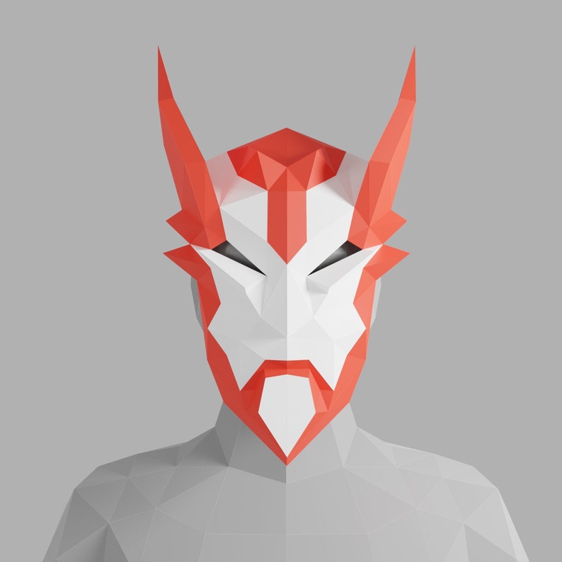 Oni Mech PAPERCRAFT MASK PDF Pattern, 3D Costume, Printable Diy ...