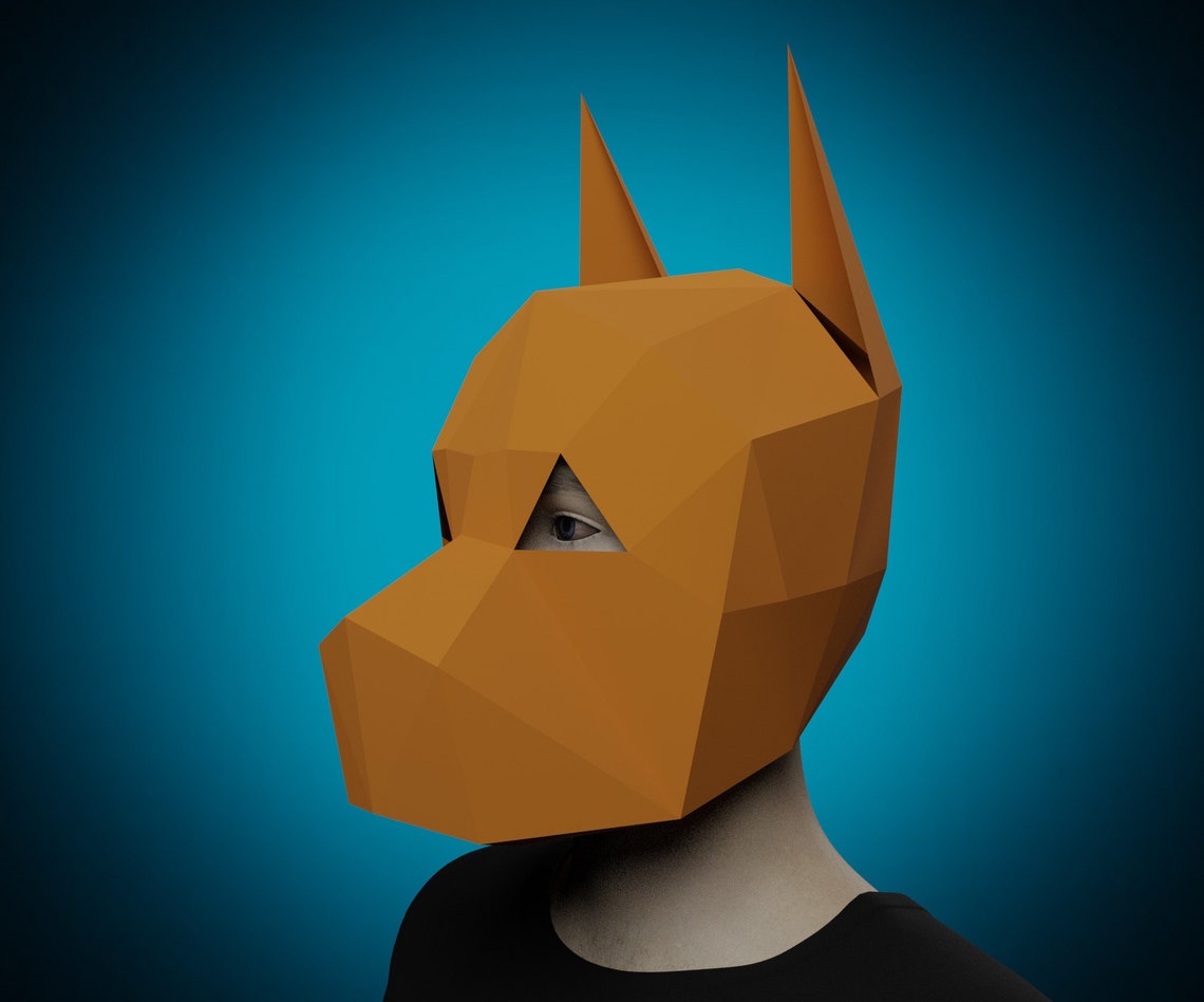 DOG MASK PAPERCRAFT Template Pdf dobermann Costume for - Etsy