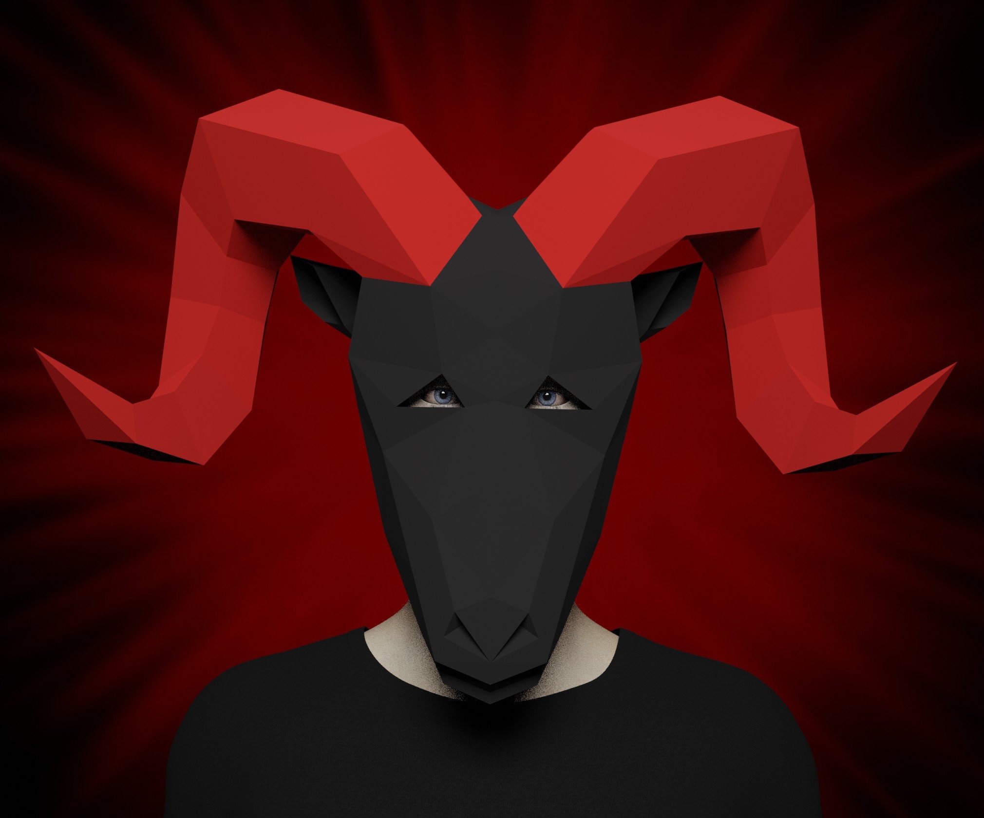 PAPERCRAFT MASK RAM Template Pdf scary mask masquerade mask | Etsy