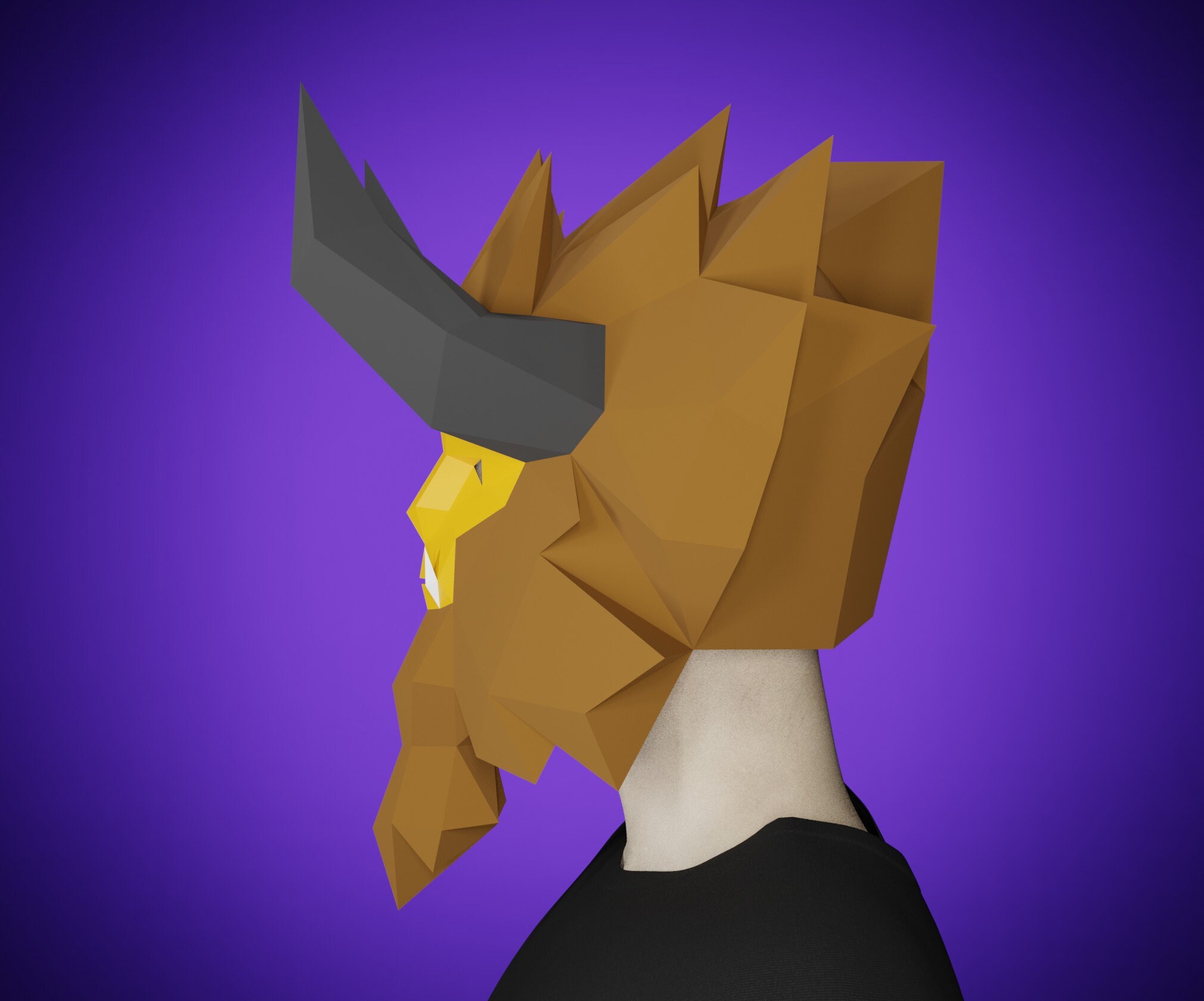 PAPERCRAFT MASK 3D Beast Template Diy Animal Costume Low - Etsy UK