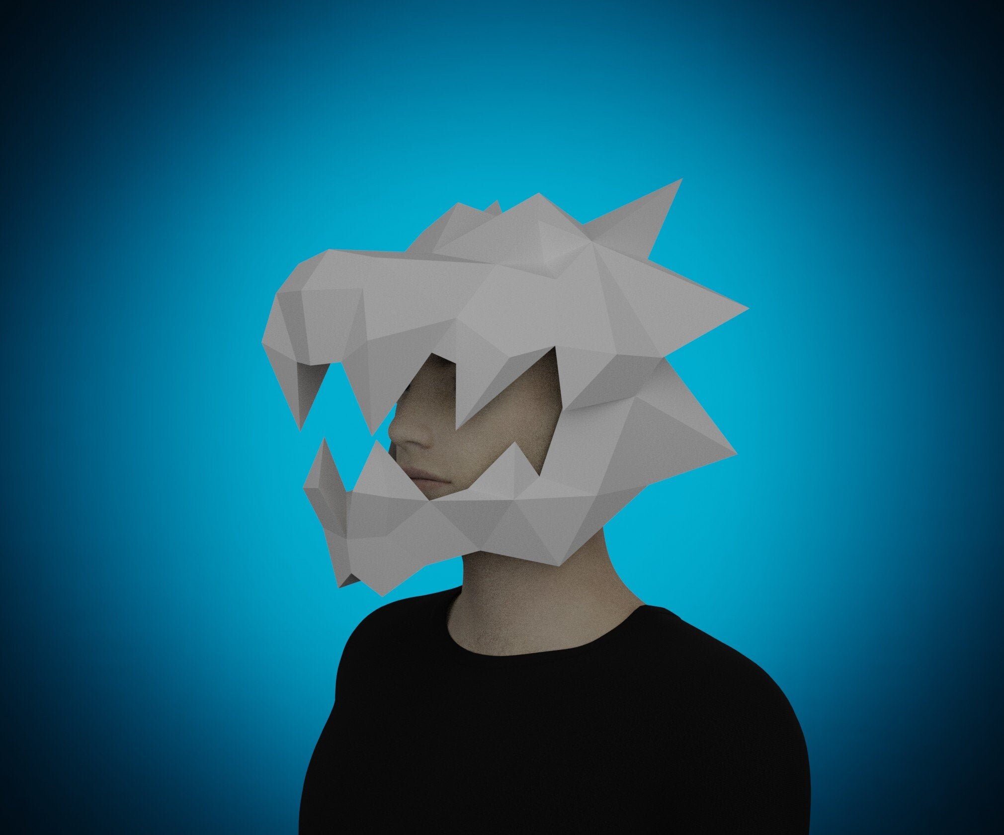 PAPERCRAFT MASK DRAGON Skull Pdf Printable Pattern Template - Etsy