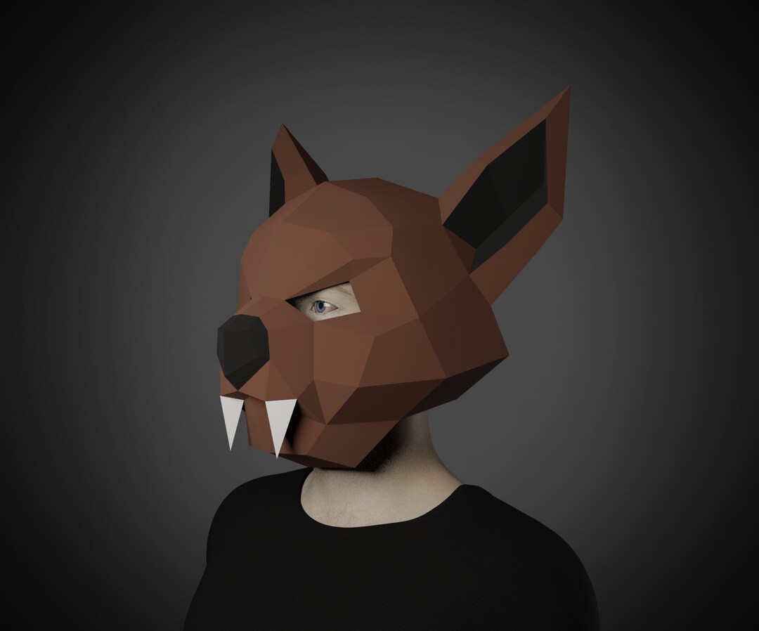 PAPERCRAFT MASK Vampire BAT, 3D Animal Head- Diy Adult Paper Craft ...