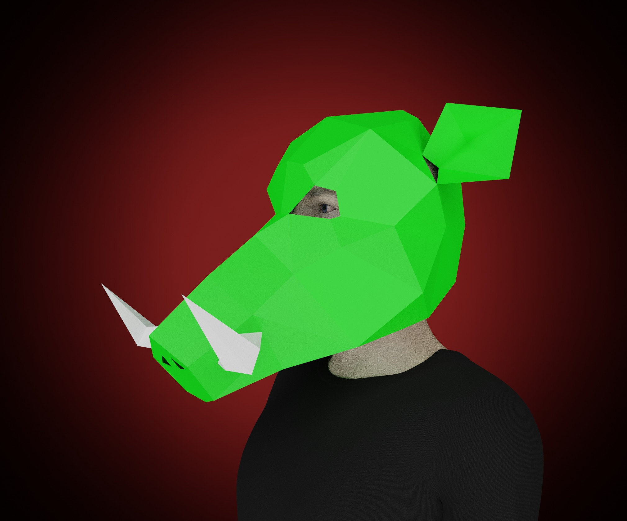 WARTHOG Boar Pig MASK PAPERCRAFT, 3d Template, Diy Printable Craft ...