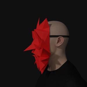 MASK PAPERCRAFT "spiky Monster" Abstract Halloween Costume, PDF Pattern ...