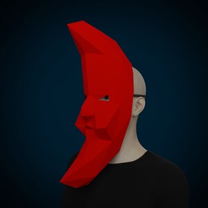 MOON MASK PAPERCRAFT Template, Printable Pdf Pattern for 3D Low Poly ...