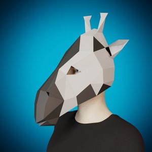 Giraffe MASK Papercraft Template Pdf, DIY 3D ANIMAL Mask Adult ...
