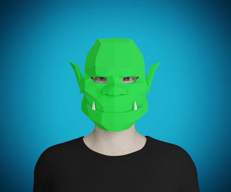 ORK MASK PAPERCRAFT Template 3d Mask Design Pattern Orc - Etsy
