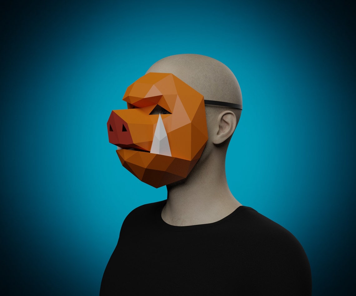 Boar Pig MASK PAPERCRAFT 3d Template Diy Printable Craft - Etsy