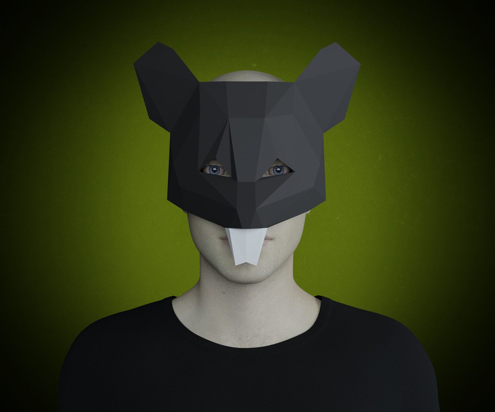 Simple Mouse Half Mask PAPERCRAFT 3d Template Diy Adult | Etsy