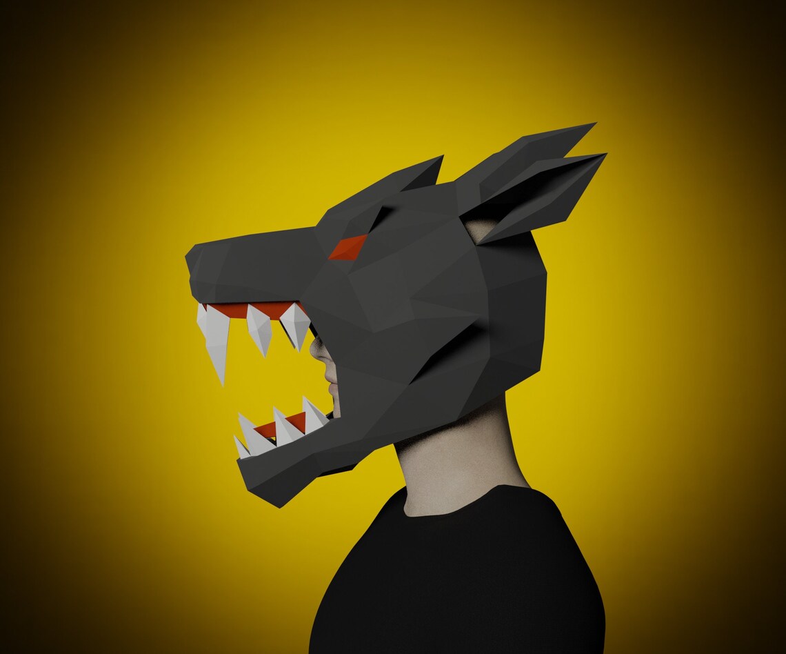 Wild WOLF MASK PAPERCRAFT Template 3d Model Pattern for - Etsy