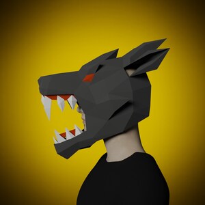 Wild WOLF MASK PAPERCRAFT Template, 3d Model Pattern for Halloween ...