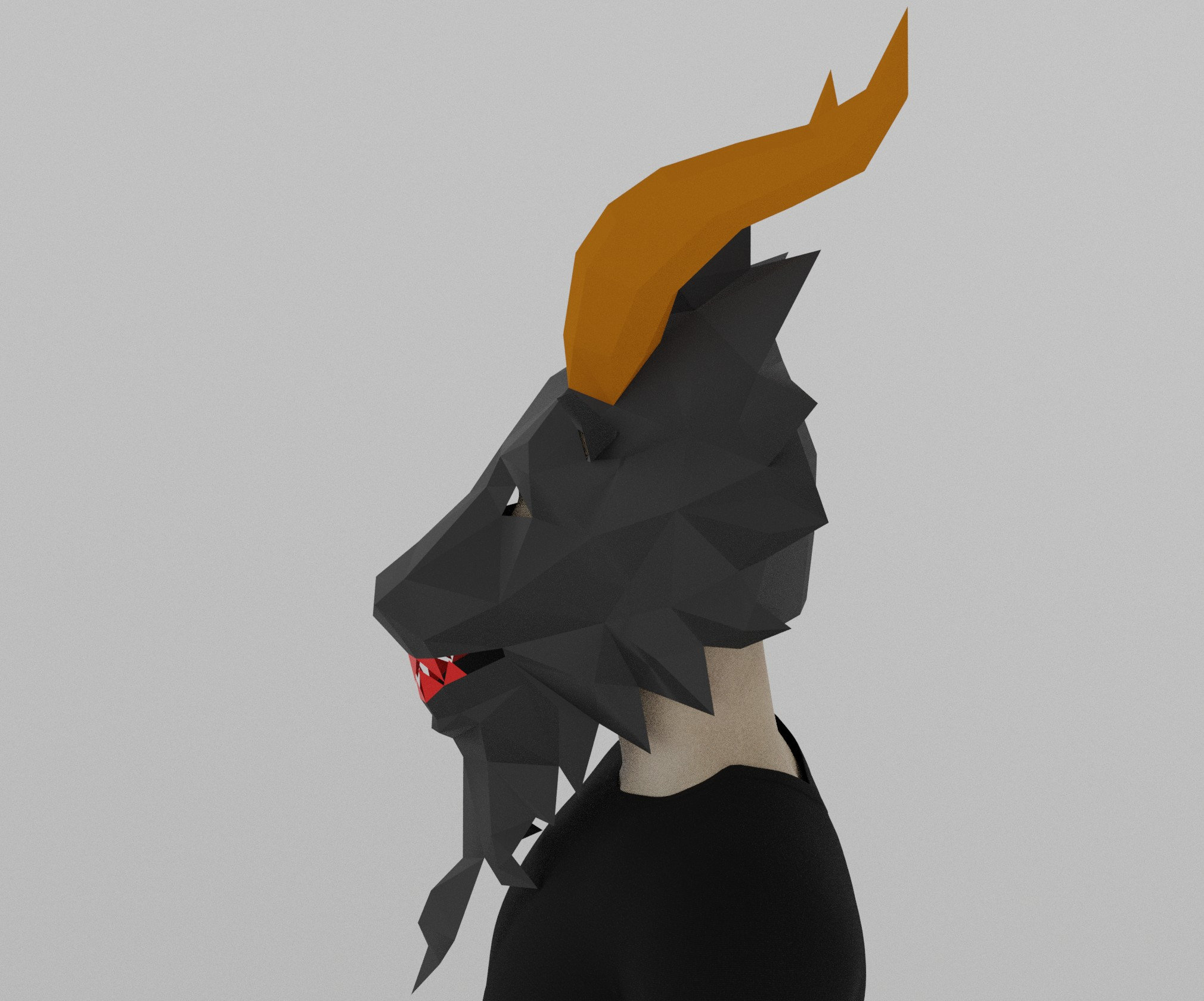 Papercraft MASK 3D - Chupacabras, Printable Template PDF Pattern ~ DIY ...