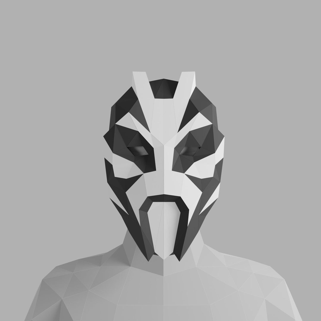 Tribal Man PAPERCRAFT MASK PDF Pattern, 3D Costume, Printable Diy ...