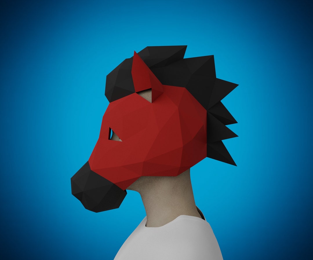 HORSE MASK Papercraft PDF Template, Diy Animal Mask, Halloween Costume ...