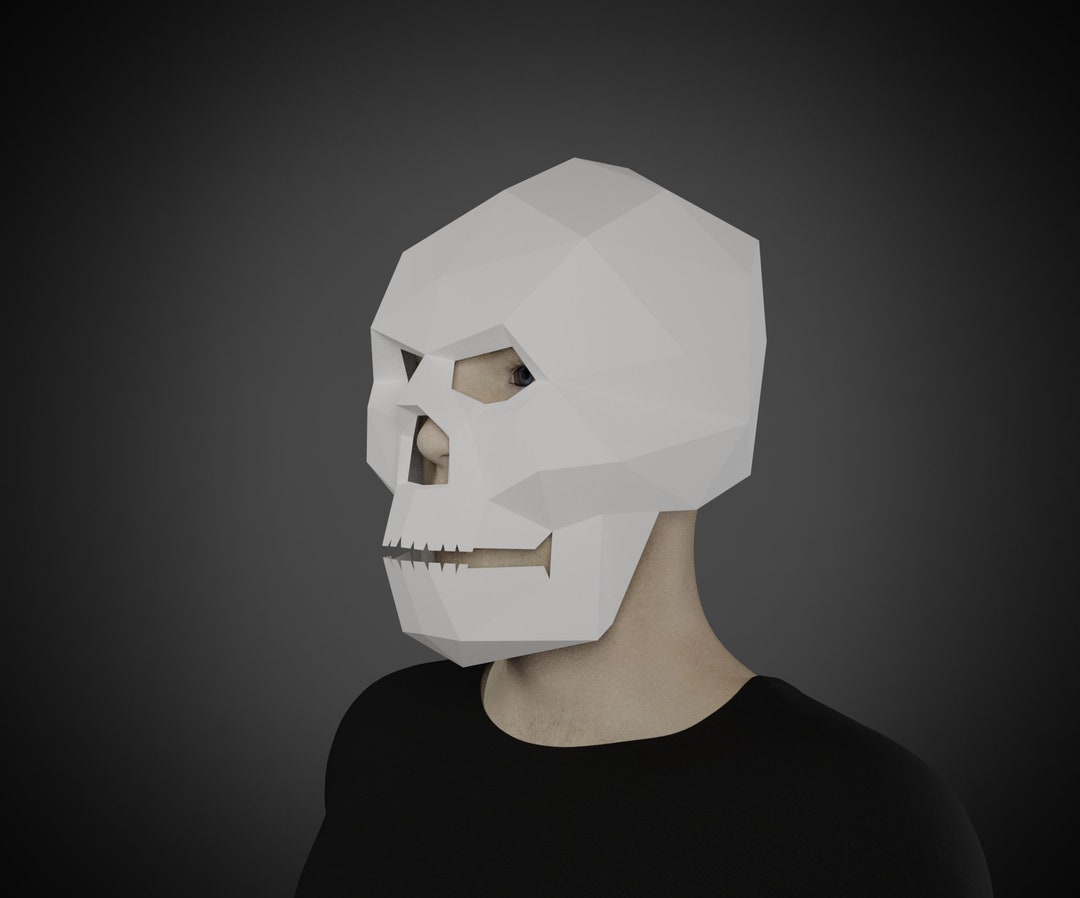 Simple MASK PAPERCRAFT - Low Poly SKULL - 3D Diy Adult Paper Craft ...