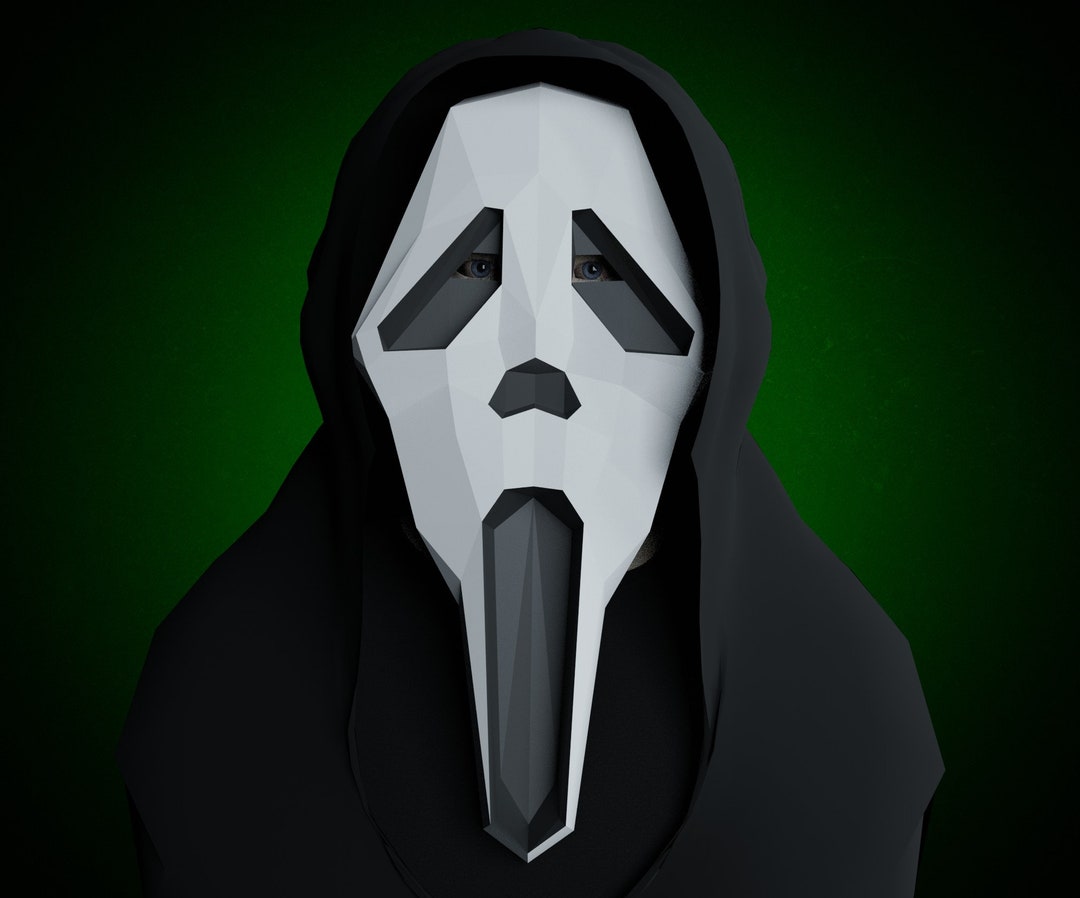 Scream Mask Papercraft 3d Diy Adult Paper Craft Pattern Printable Pdf