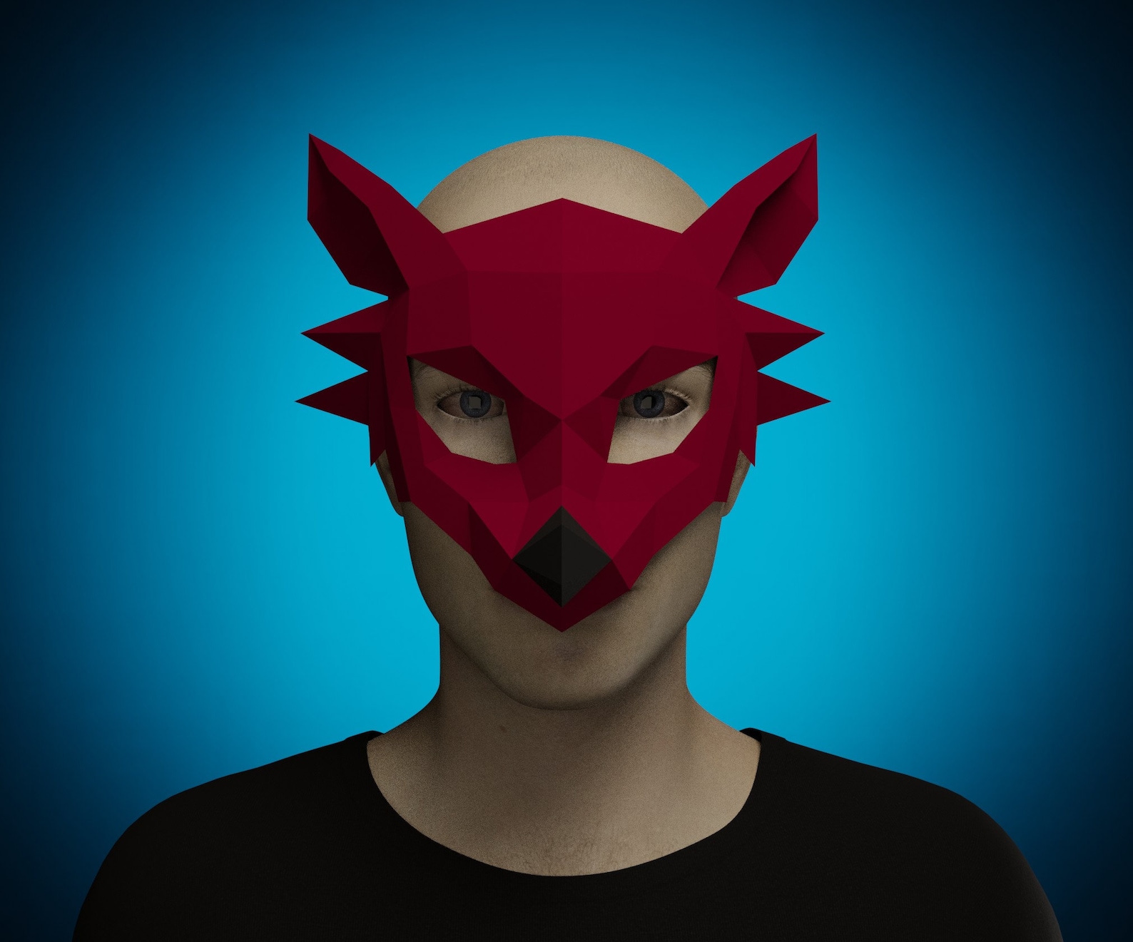 Wild Fox Half MASK PAPERCRAFT 3D Template Diy Adult Craft - Etsy