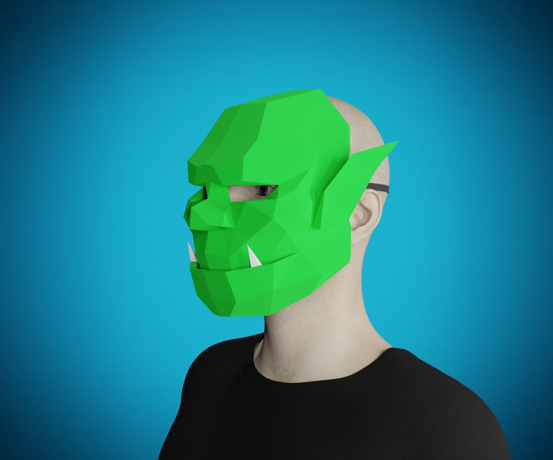 ORK MASK PAPERCRAFT Template, 3d Mask Design Pattern, Orc Costume ...