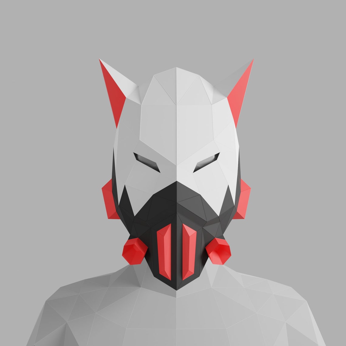 Cybercat PAPERCRAFT MASK PDF Pattern, 3D Costume, Printable Diy ...