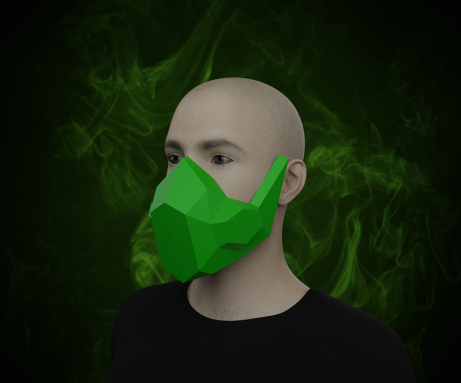 PAPERCRAFT HALF MASK Gas Respirator, 3D Paper Costume Template, Make ...