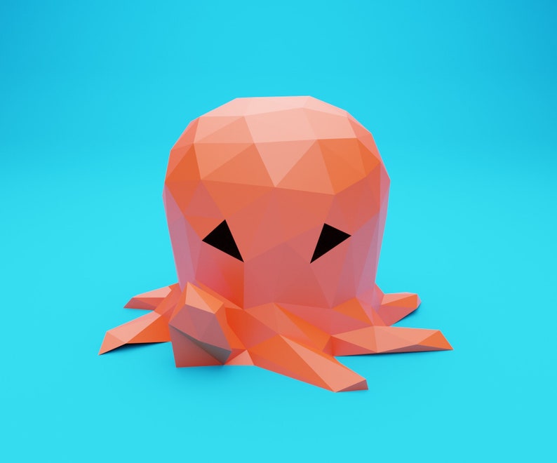 Cute OCTOPUS PAPERCRAFT Template Diy 3d Paper Craft LANTERN - Etsy