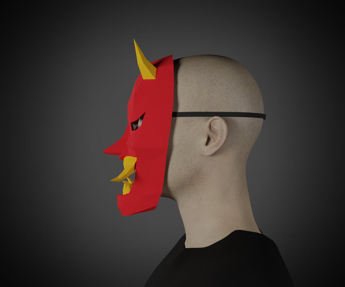 Oni PAPERCRAFT MASK Japanese Hannya DEMON Printable Pattern - Etsy Hong ...