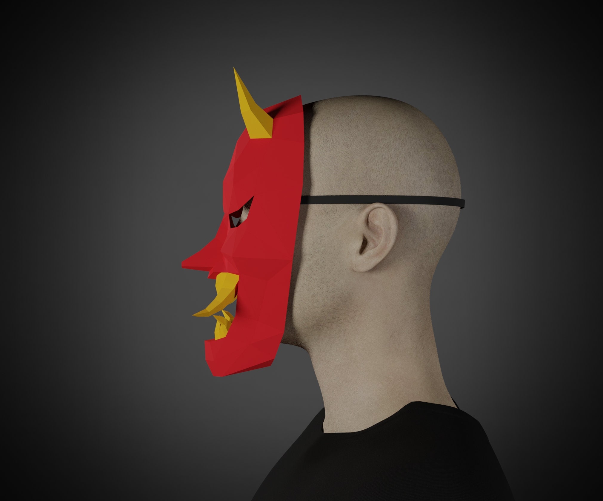 Oni PAPERCRAFT MASK Japanese Hannya DEMON Printable Pattern - Etsy Hong ...