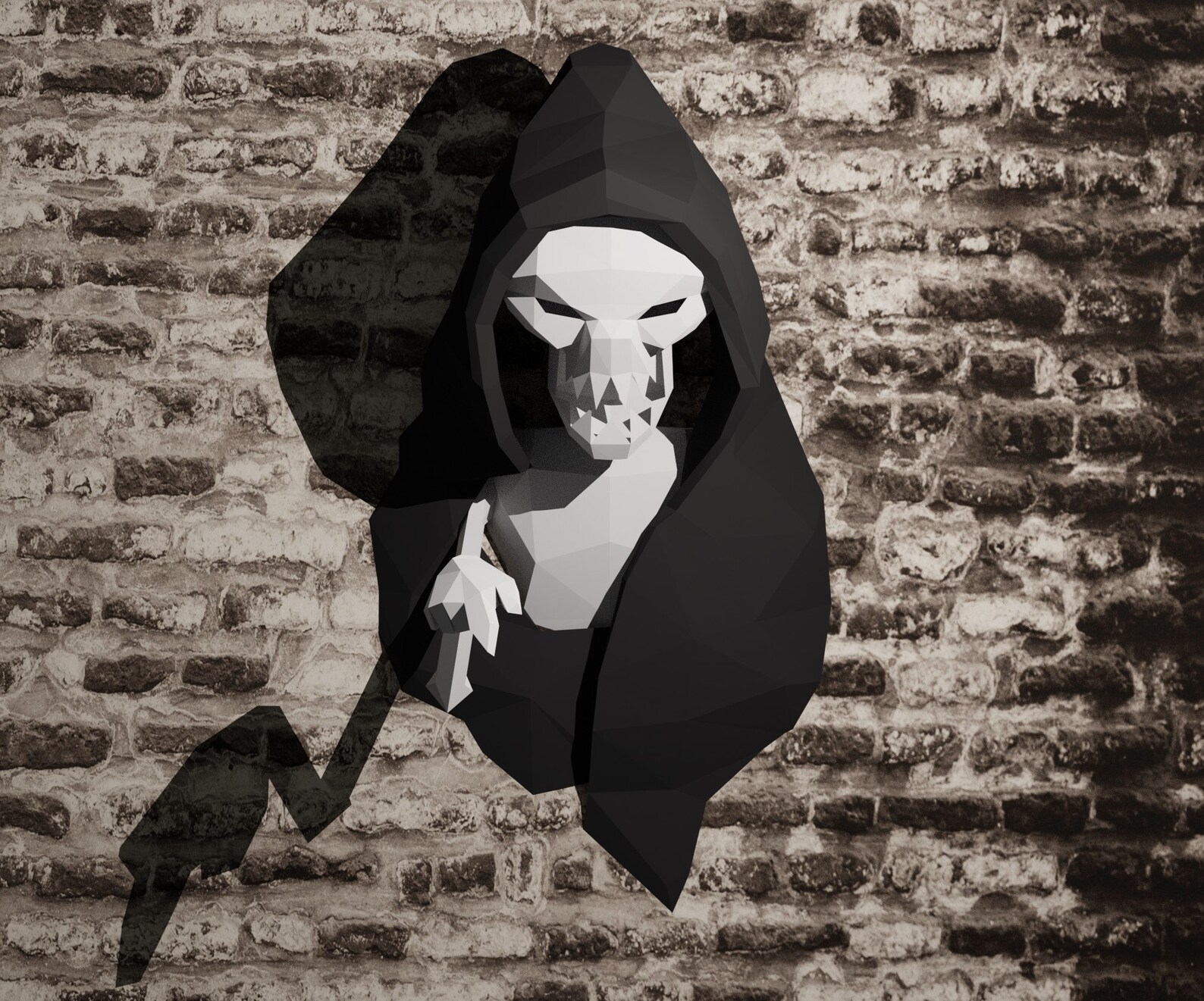 PAPERCRAFT 3D WALL DECOR Reaper Printable Pdf Template - Etsy