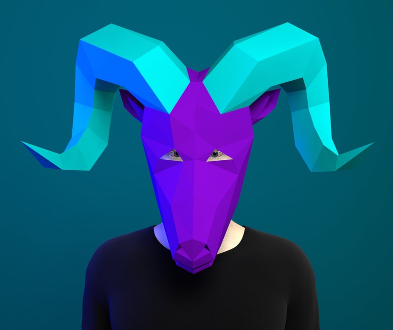 PAPERCRAFT MASK RAM, Template Pdf, Scary Mask, Masquerade Mask for Men ...