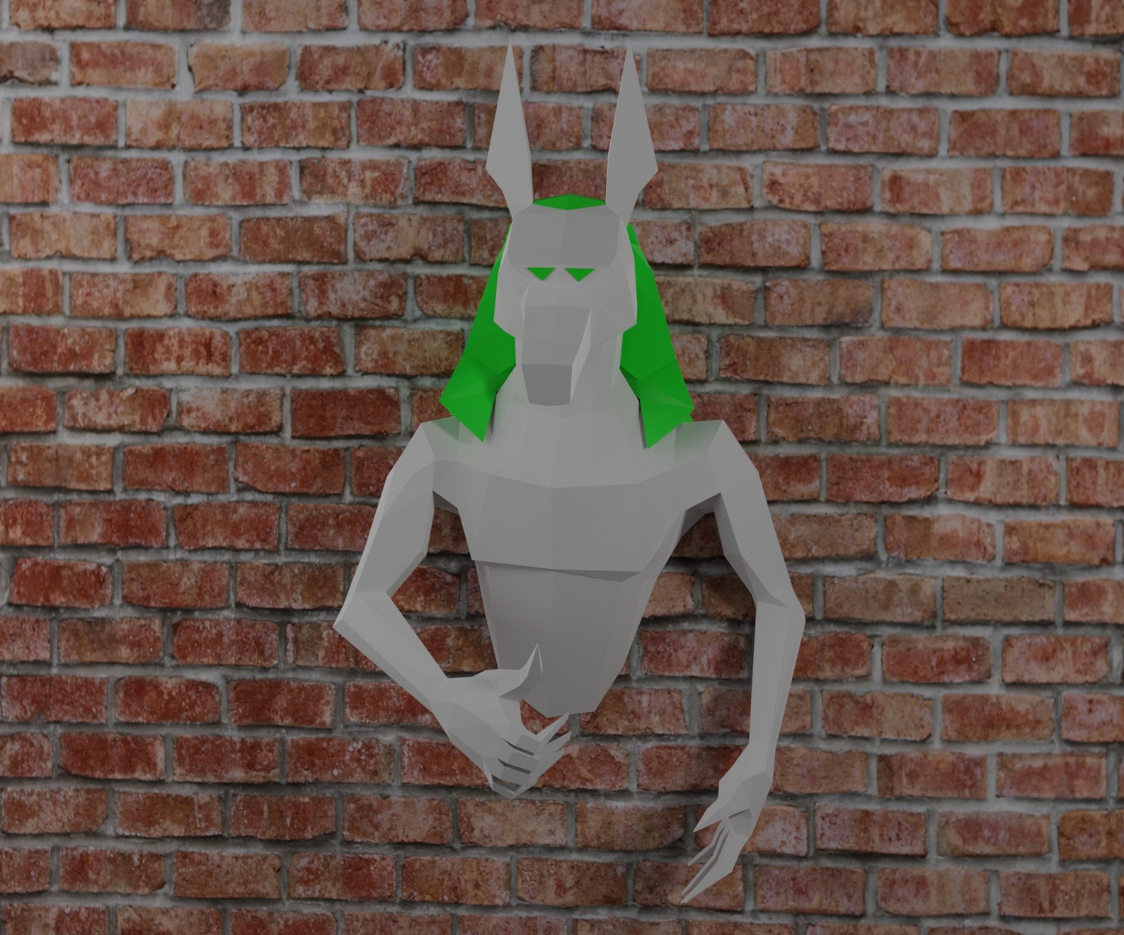 PAPERCRAFT 3D WALL DECOR Anubis God, Printable Pdf Template Pattern ...