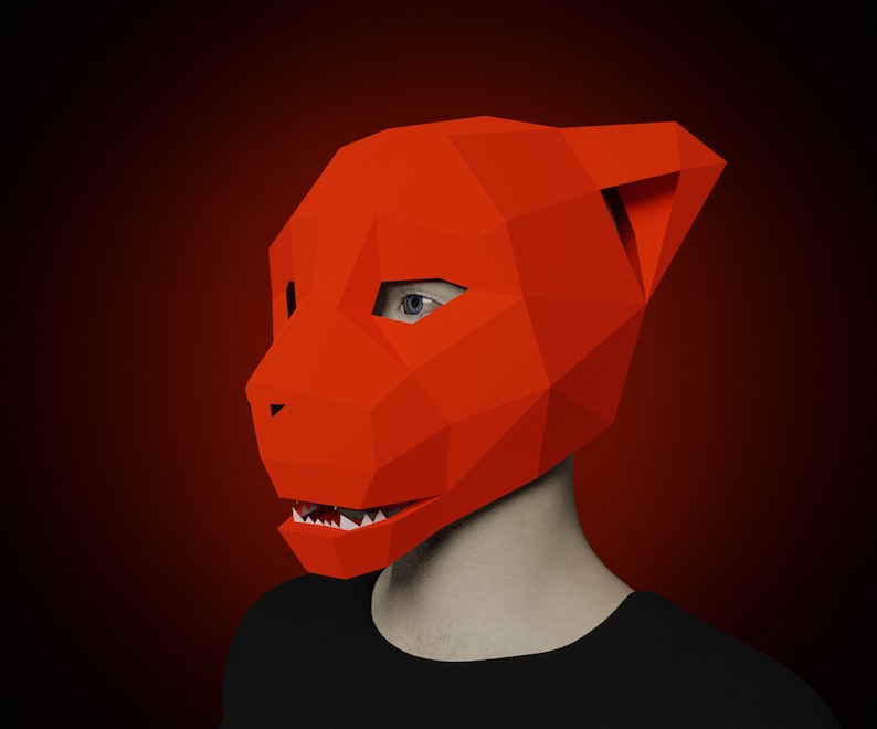 Cheetah MASK PAPERCRAFT 3d template diy adult craft make | Etsy