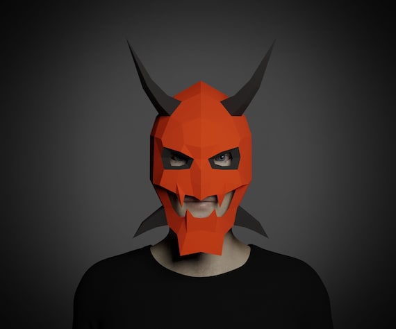 Oni PAPERCRAFT MASK Japanese DEMON Printable Pattern | Etsy UK