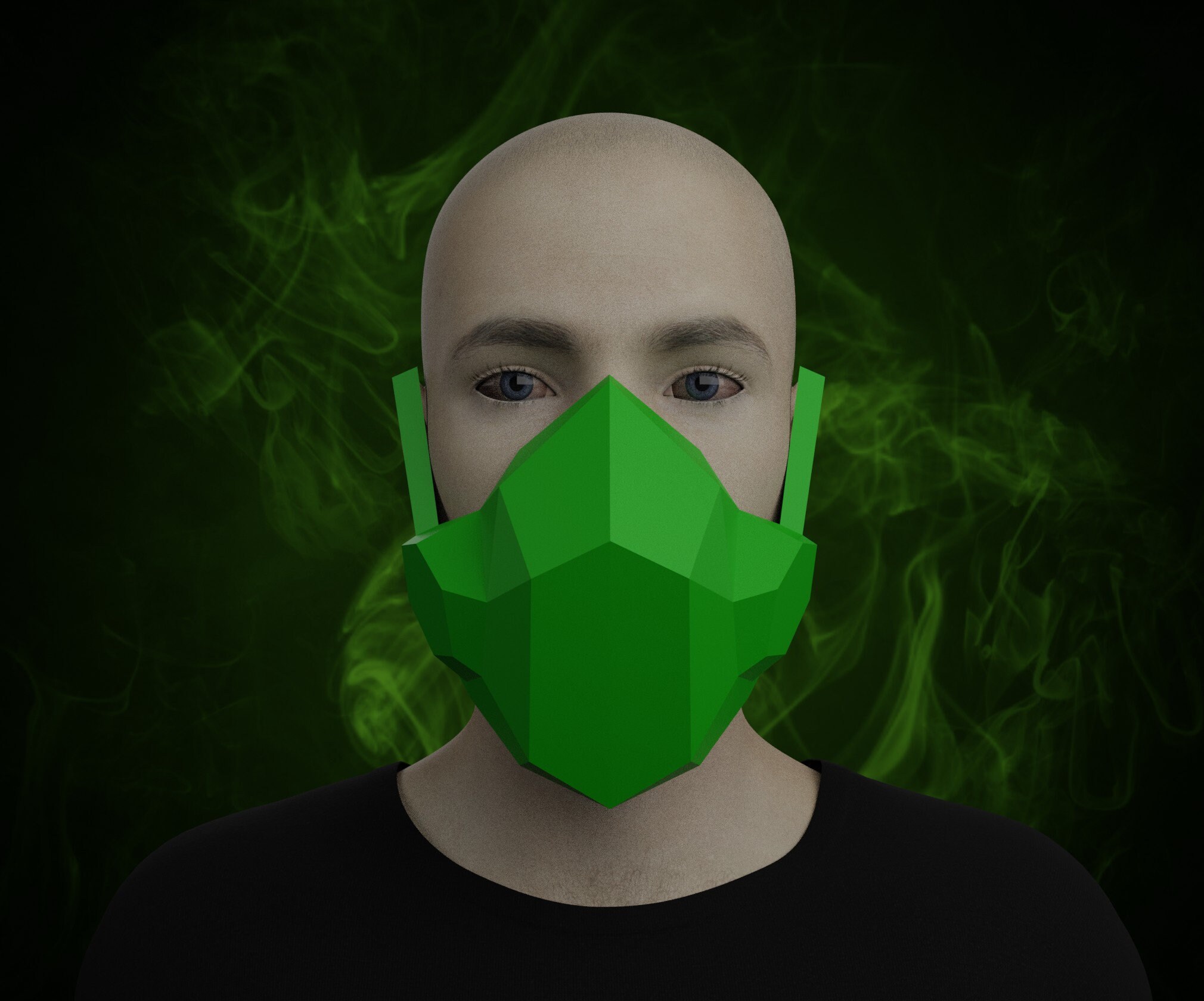 PAPERCRAFT HALF MASK Gas Respirator, 3D Paper Costume Template, Make ...